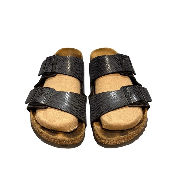 Birkenstock | Shoes | Birkenstock Arizona Embossed Lizard Shiny Sandals ...